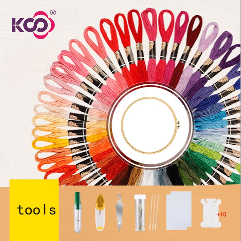 KS 100 Color Hand Embroidered Thread Clothes Diy Art Set European ...