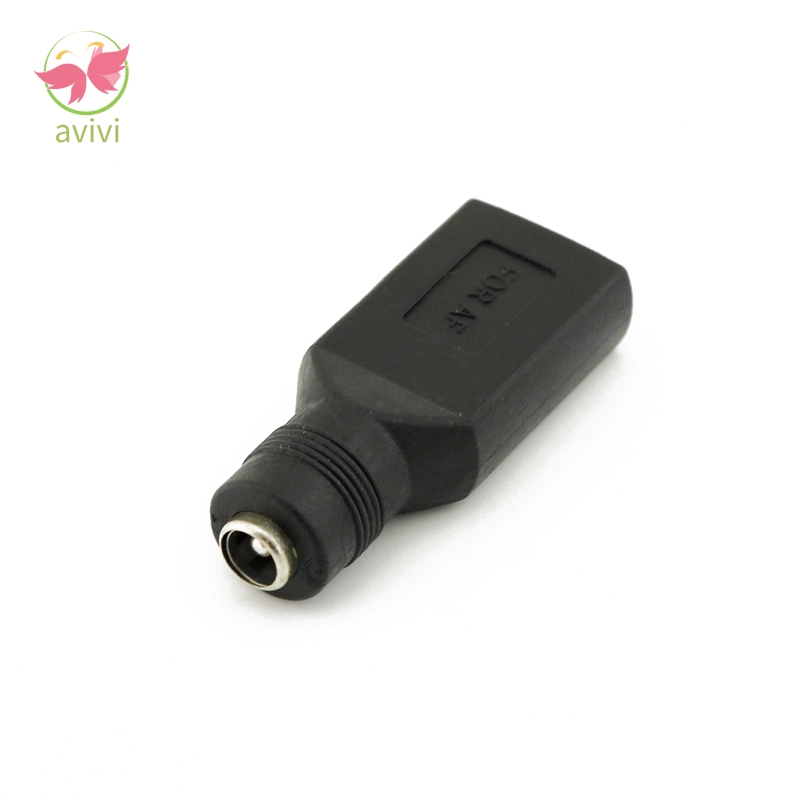 USB Female to 5.5mm x 2.1mm Female DC Power Converter Charger Adapter ...
