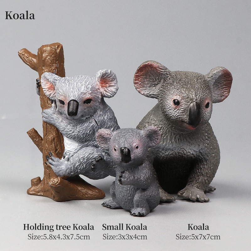 New Wildlife World Solid Simulation Animal Koala Set Animals Model ...