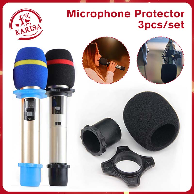 3Pcs/Set Microphone Protector Handheld Mic Protection Silicone Ring Mic ...