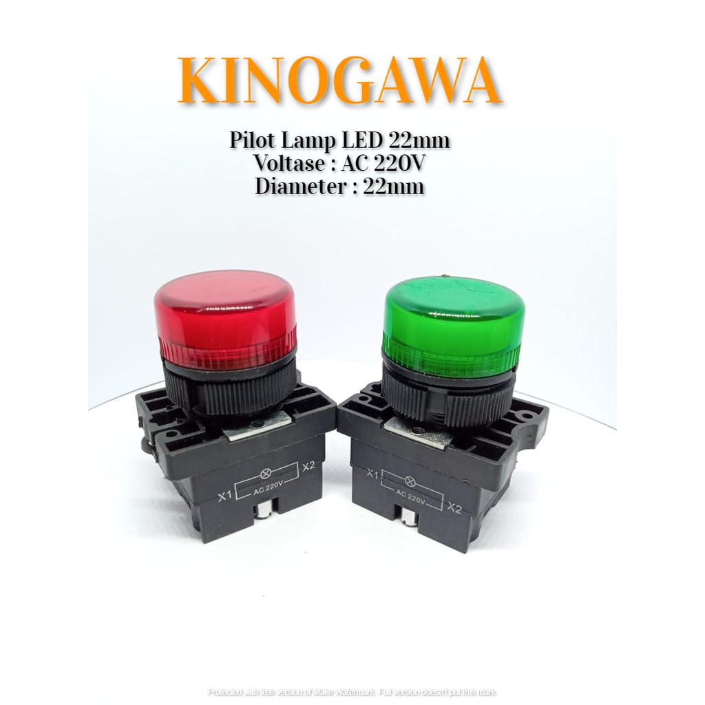 Pilot LAMP LED 22mm 220V KINOGAWA - Indicator Panel Light 22mm 220V ...