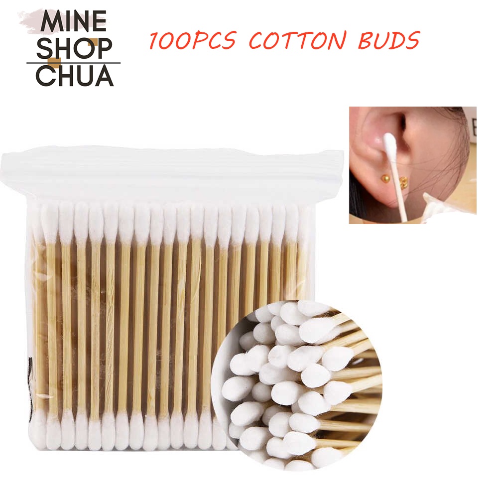 Double Cotton BUDS Swabs, Double Head Wood Cotton Buds Cotton Swabs ...