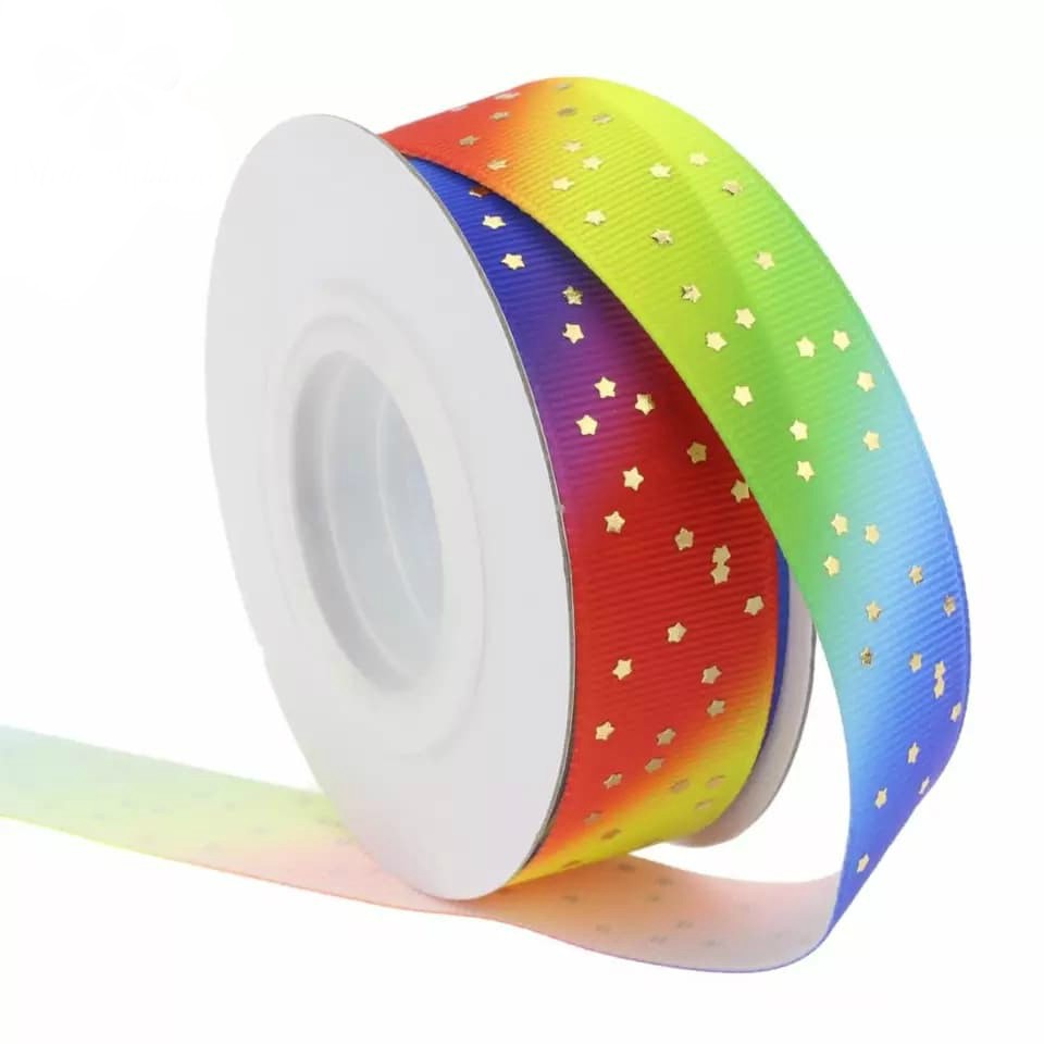1" or 7/8" Rainbow Grosgrain Ribbon per yard (36 inches) | Shopee ...