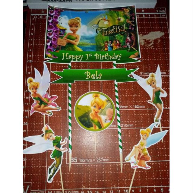 TINKER BELL PERSONALIZED CAKE TOPPER | Shopee Philippines