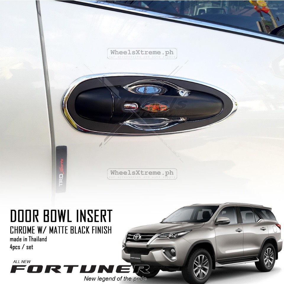 TOYOTA FORTUNER, HILUX, INNOVA 2016-2026 SILVER BLACK INNER DOOR BOWL ...