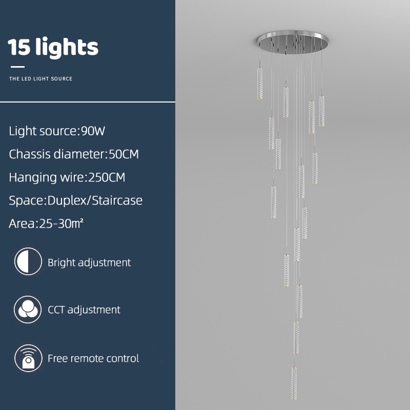 Trazos Long Lamp Stair Chandelier Modern Led Living Room Indoor ...