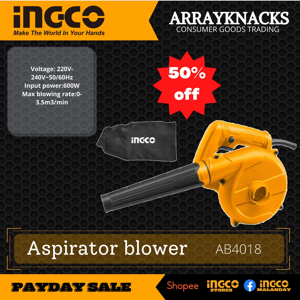 INGCO Aspirator blower (AB4018) POWERTOOLS | Shopee Philippines