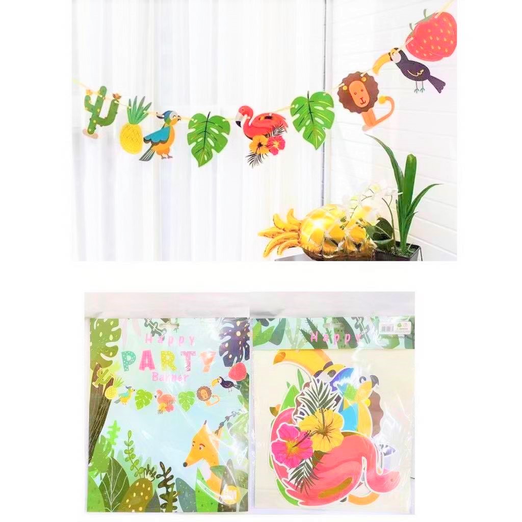 Simple Plain Flamingo Animal Banner Hawaiian Tropical Safari Theme ...
