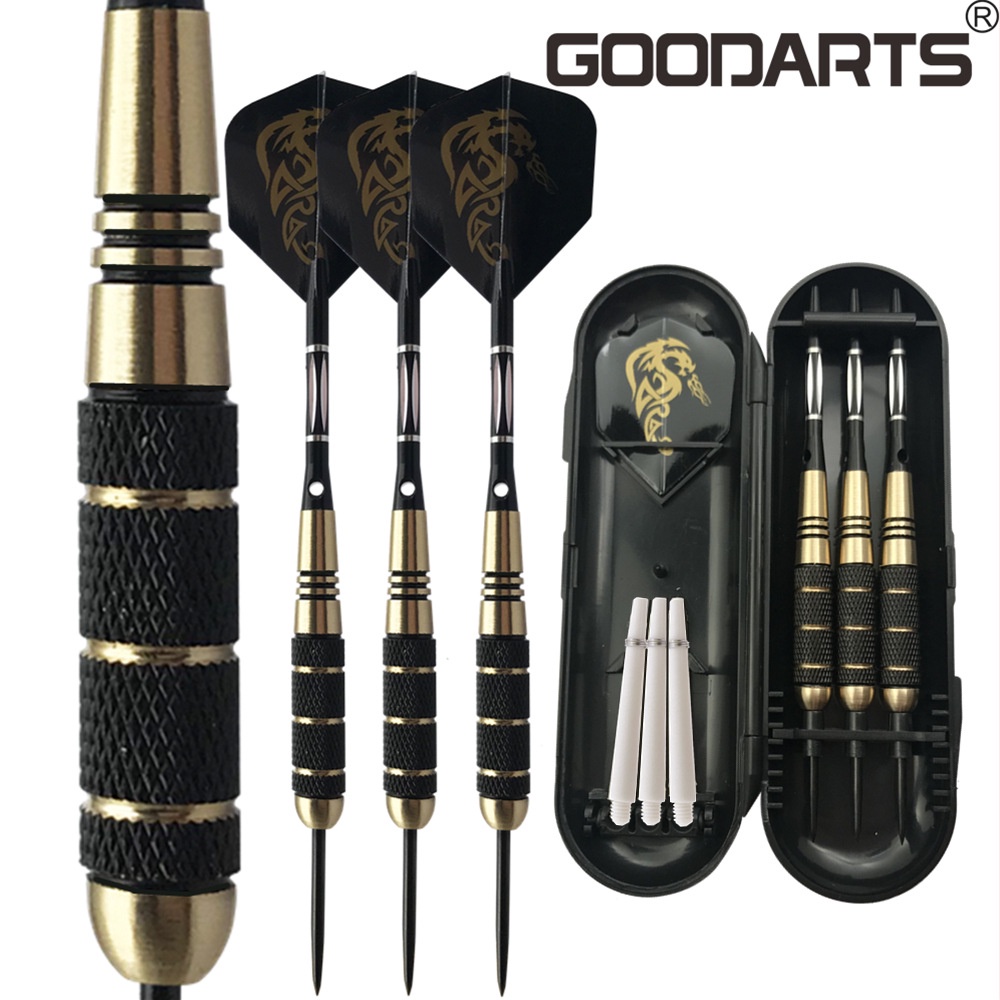 GOODARTS 3 pieces 24 Gram Professional Steel Tip Darts Brass Dart Set ...