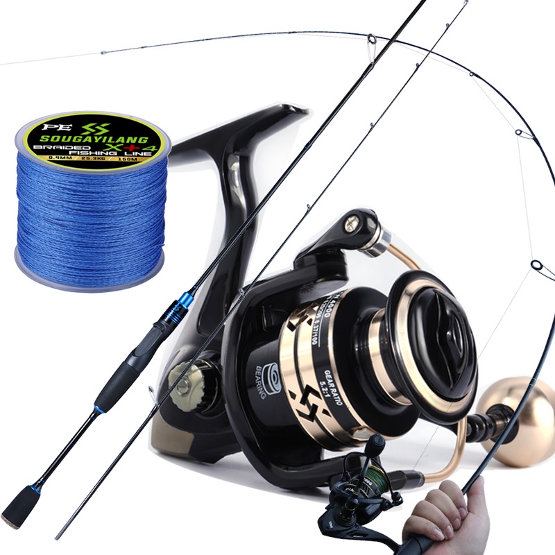 Set 1.8M Carbon Fiber Ultra Light Fishing Rod with Spinning Fishing ...