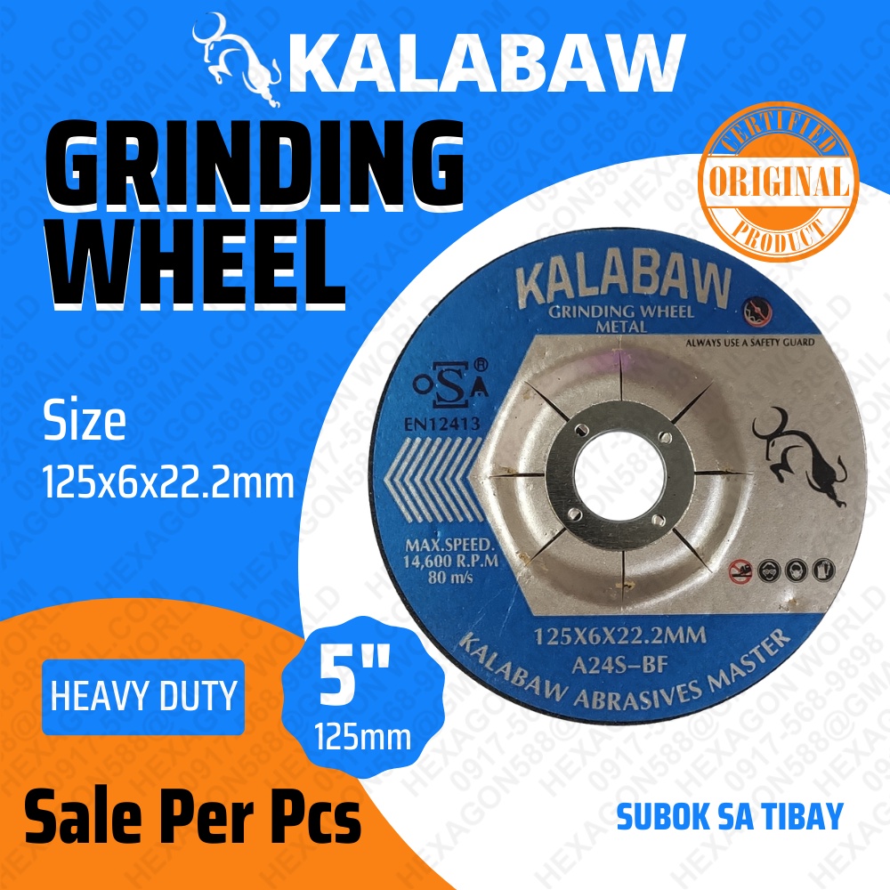1Pcs Kalabaw Grinding Wheel Disc 5" / 125 x 6.0 x 22.2mm Heavy Duty ...