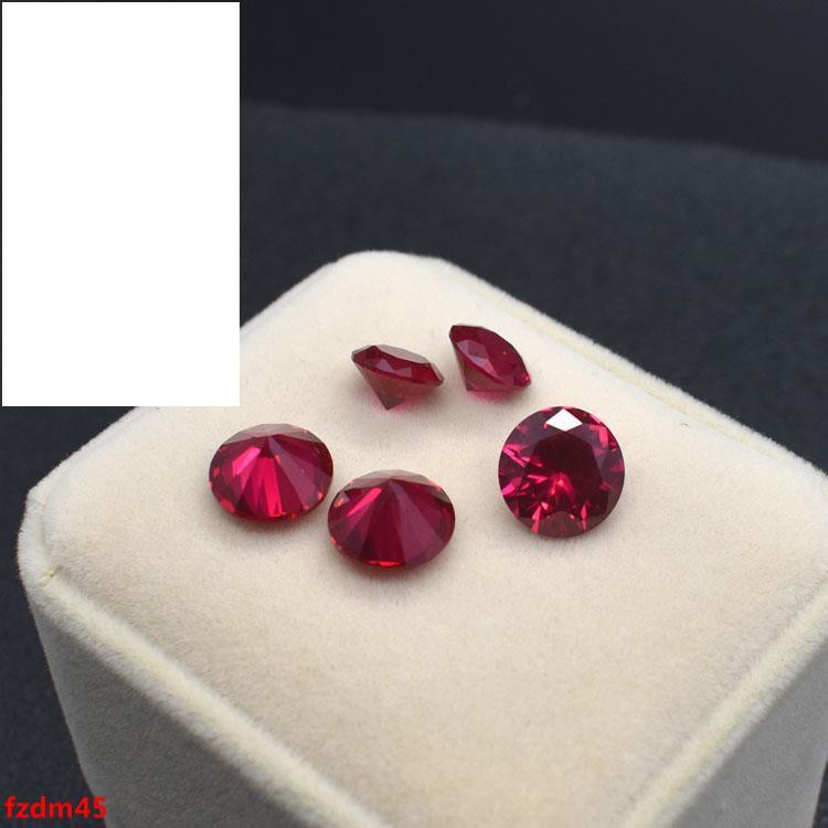 Spot discounts round ruby RUBY natural gemstone fused stone DIY ring ...