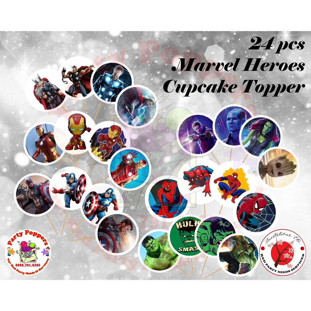 24pcs Marvel Heroes Guardians of the galaxy Cupcake Topper | Shopee ...