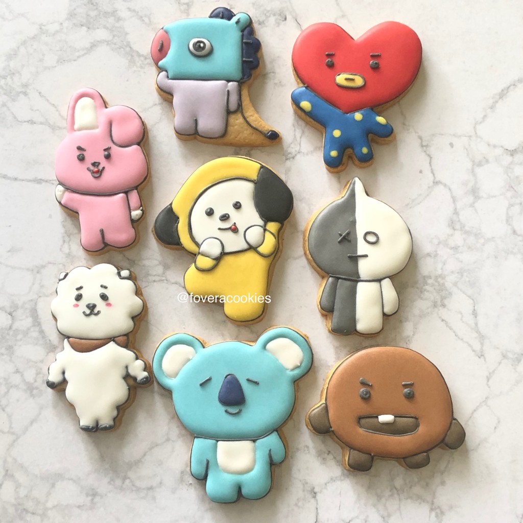 Bt21 Decorated cookies 8pcs | Shopee Philippines