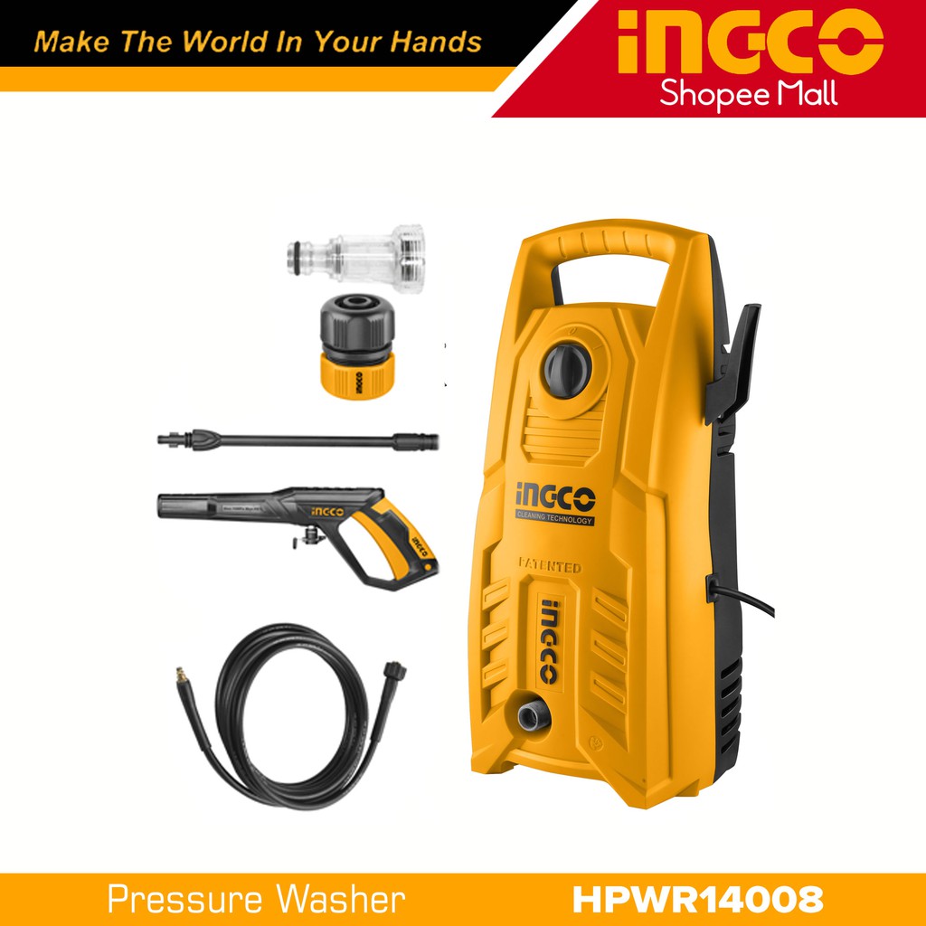 Ingco HPWR14008 High Pressure Washer 1400W for Motor and Car Wash _P ...