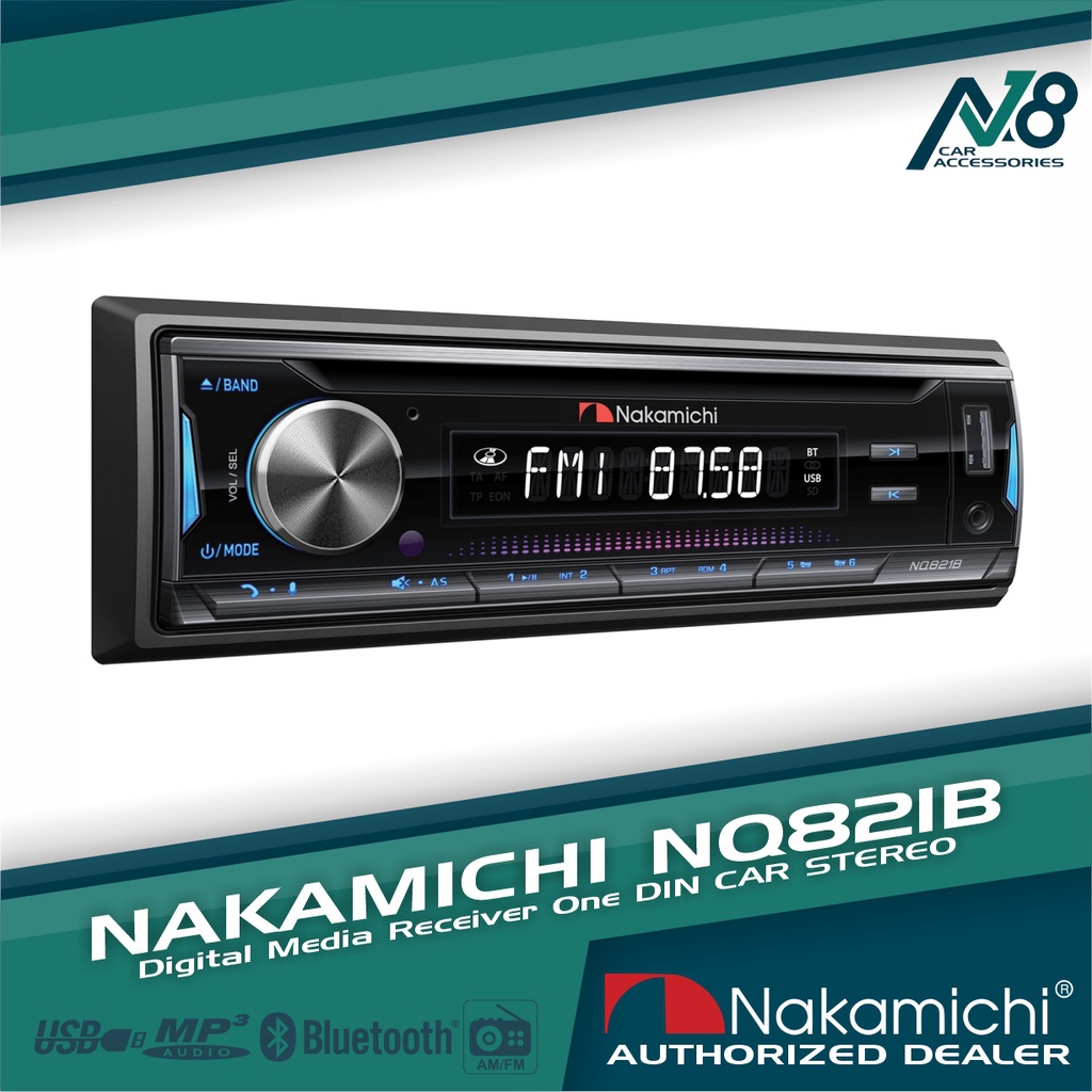 Nakamichi NQ-821B 1Din Car Stereo BT App Control CD Reciever Genuine | Shopee Philippines