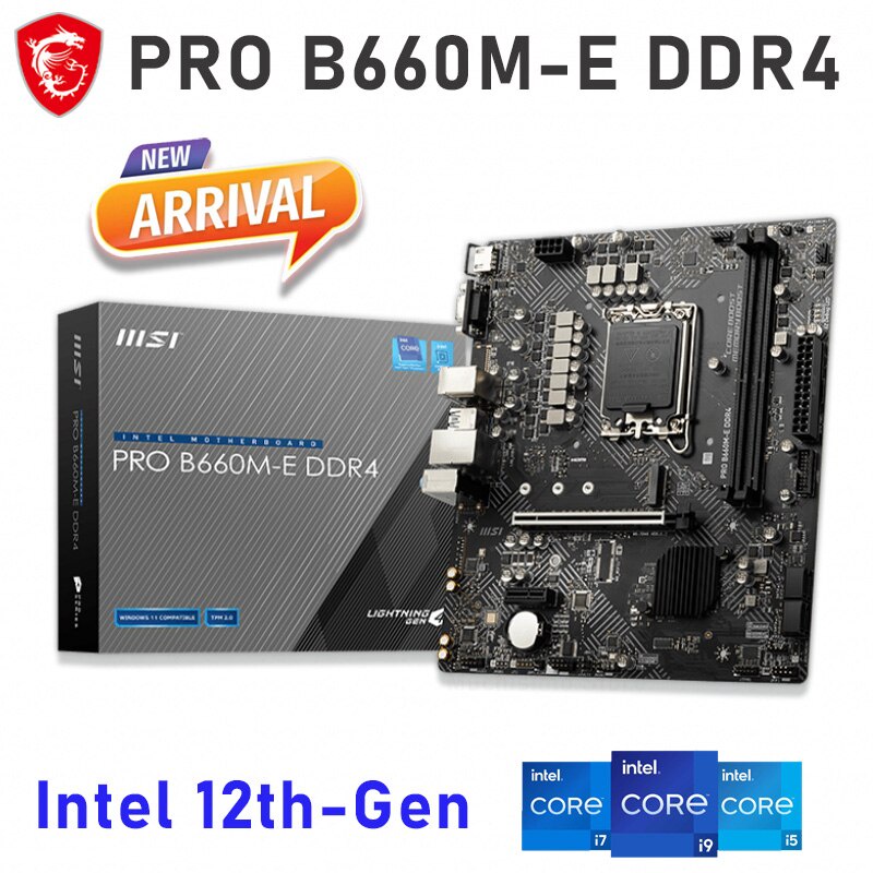 LGA 1700 Motherboard MSI Pro B660M-E DDR4 Intel B660 Mainboard PCIe 4.0 ...