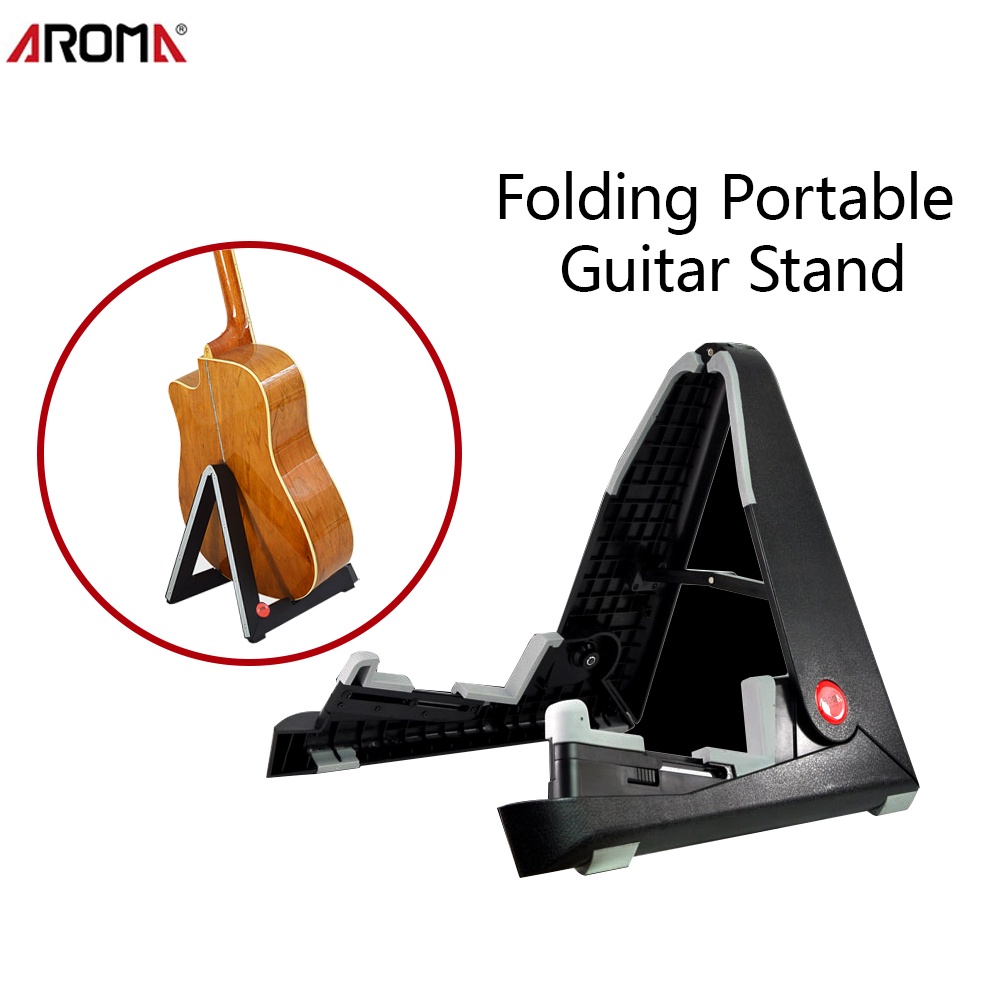 AROMA AGS-01 Foldable Guitar Stand Also Support Guitarlele Universal | Shopee Philippines