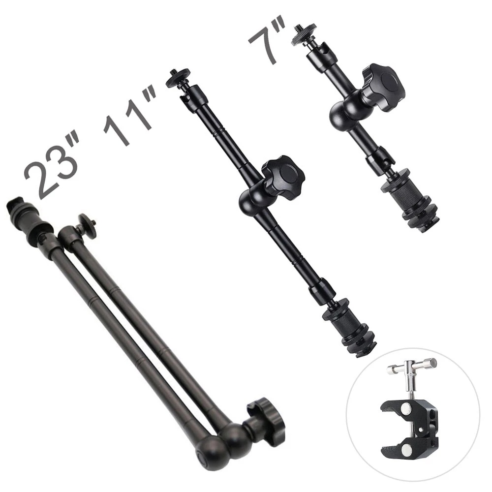 7 11 23 Inch Articulating Magic Arm Wall Mount Super Clamp Holder Stand