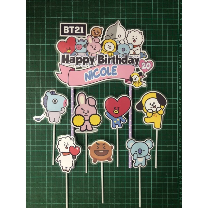 BT21 cake topper set (8pcs) | Shopee Philippines