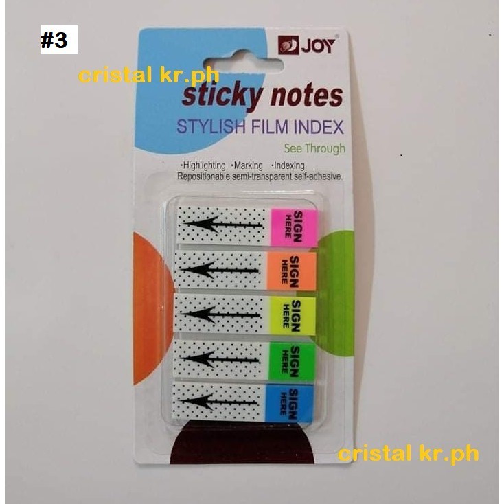 Joy Sticky Notes Sign Here Arrow Flag Sticky Note PET 5 in 1 Sold Per ...