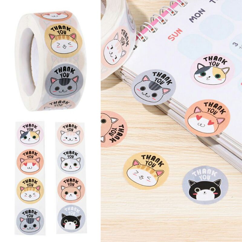 Thank You Funny Cat Stickers / Thank Cat Kitten Stickers | Shopee ...