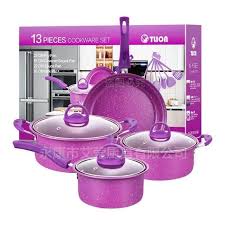 13Pcs Kitchenware Cookware Set Non-Stick/Soup Pot/Fry Pan | Shopee ...