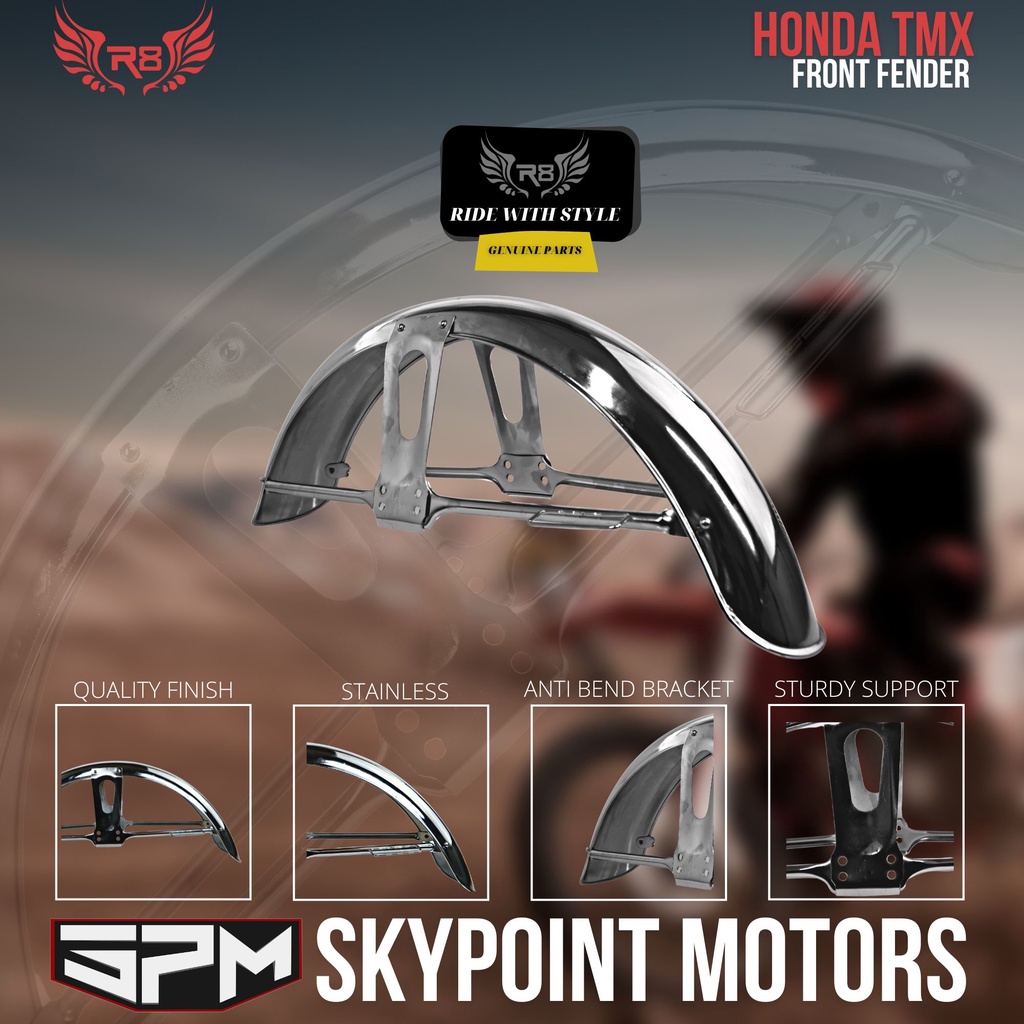 R8 FRONT FENDER FOR HONDA TMX 125 STAINLESS (9803-010) | Shopee Philippines