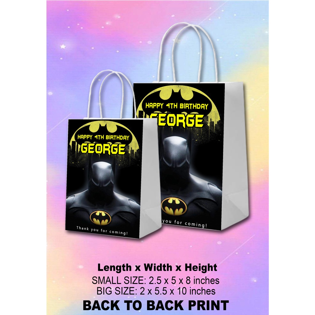 BATMAN THEME d2 customized paperbag / lootbags | Shopee Philippines