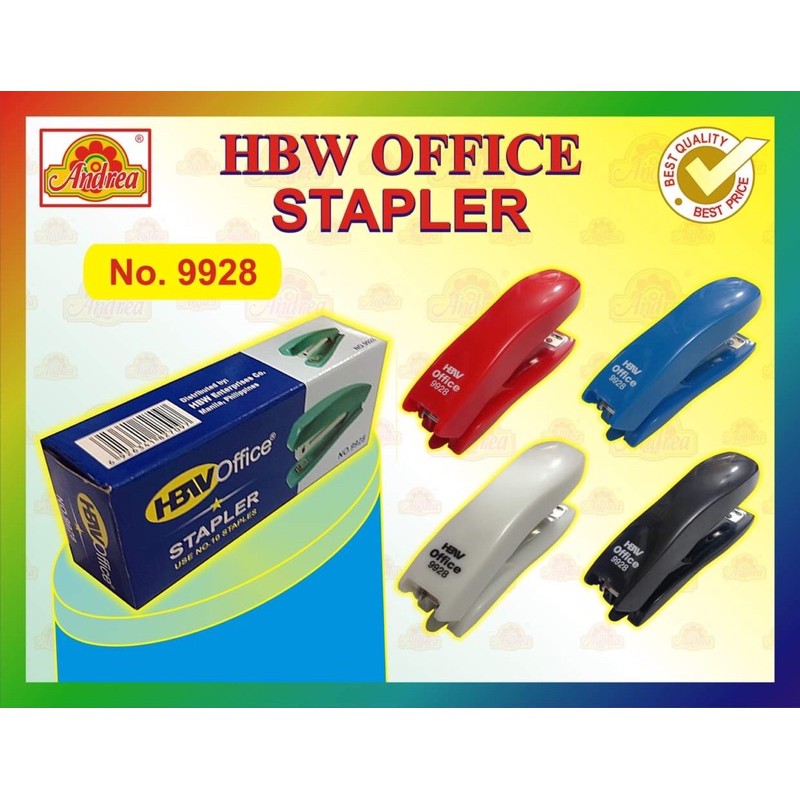 HBW office stapler # 10 with remover #9928 | Shopee Philippines