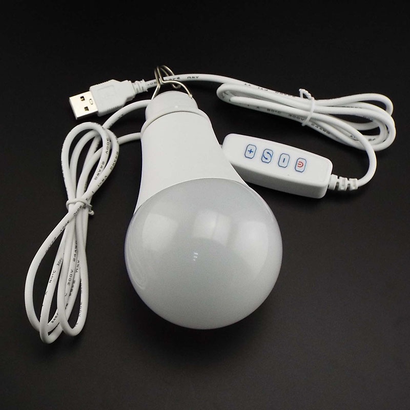 USB LED Bulb Lights 5V 3W 10W Reading Night Lamps Wall Hanging Outdoor for Camping Home Bulbs ...