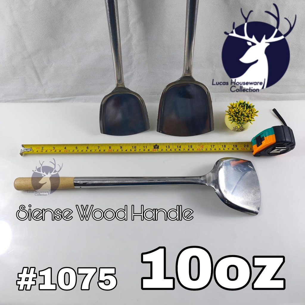1PC HIGH QUALITY LONG HANDLE LADLE AND SIENSE WITH WOOD HANDLE (COOKING ...