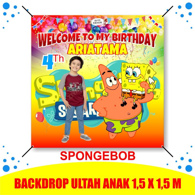 1.5x1.5 Meters Spongebob Theme Birthday Backdrop | Shopee Philippines