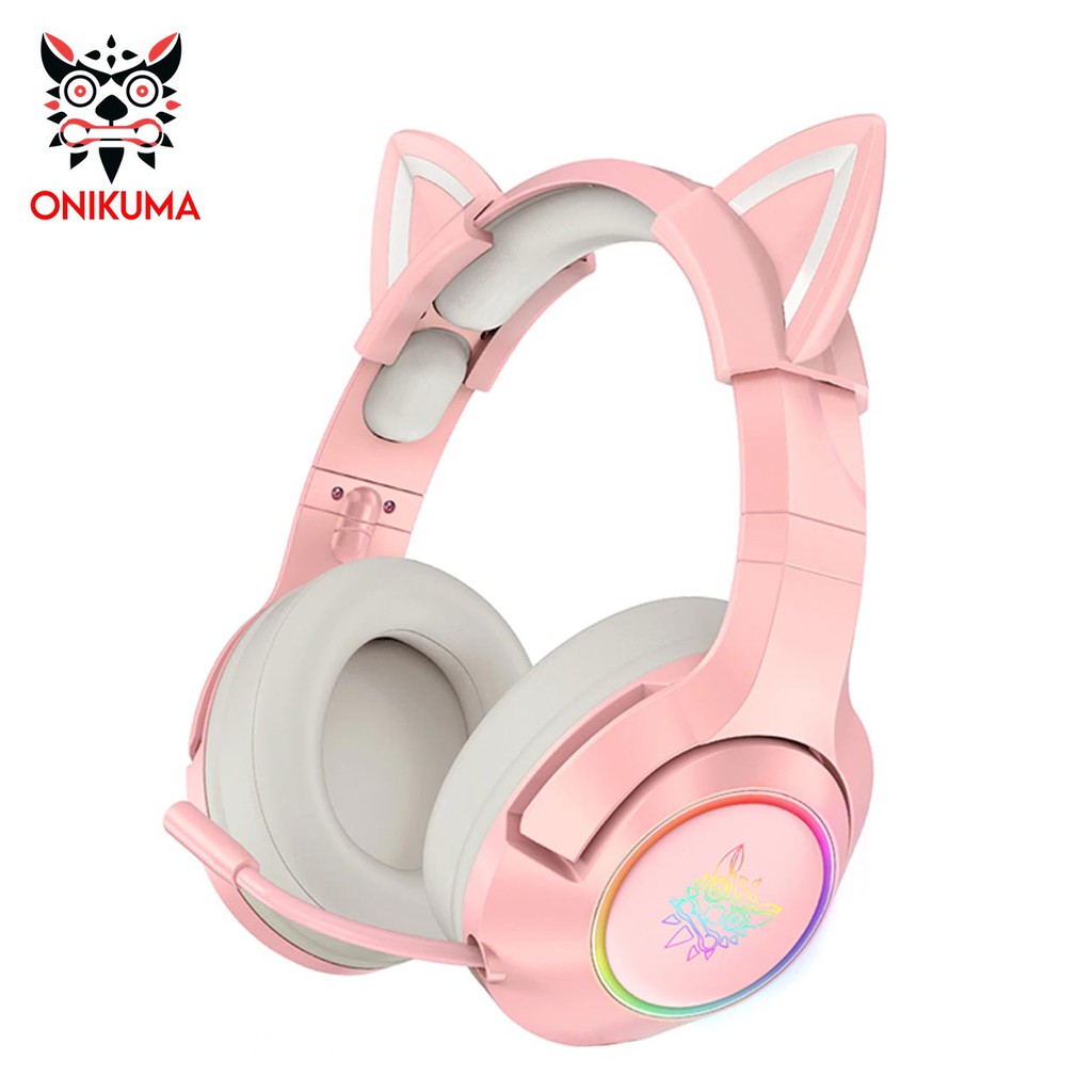 Onikuma K9 Gaming Headset with Removable Cat Ears Noise Canceling ...