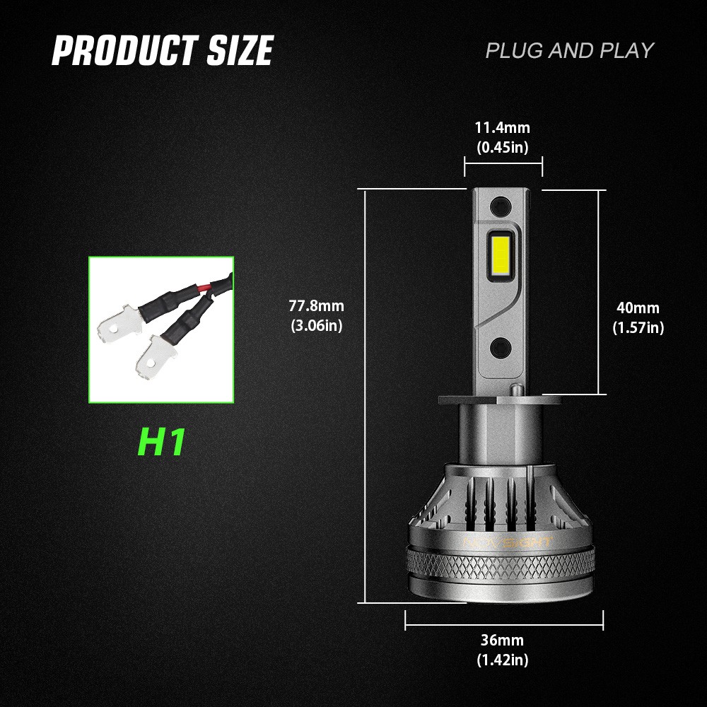 Novsight Extremely Bright 120W 22000LM A Pair NEW N37 Car LED Headlight ...