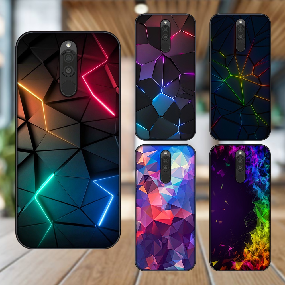 Xiaomi Redmi 8 case with black border printed with 3D patterns | Shopee ...