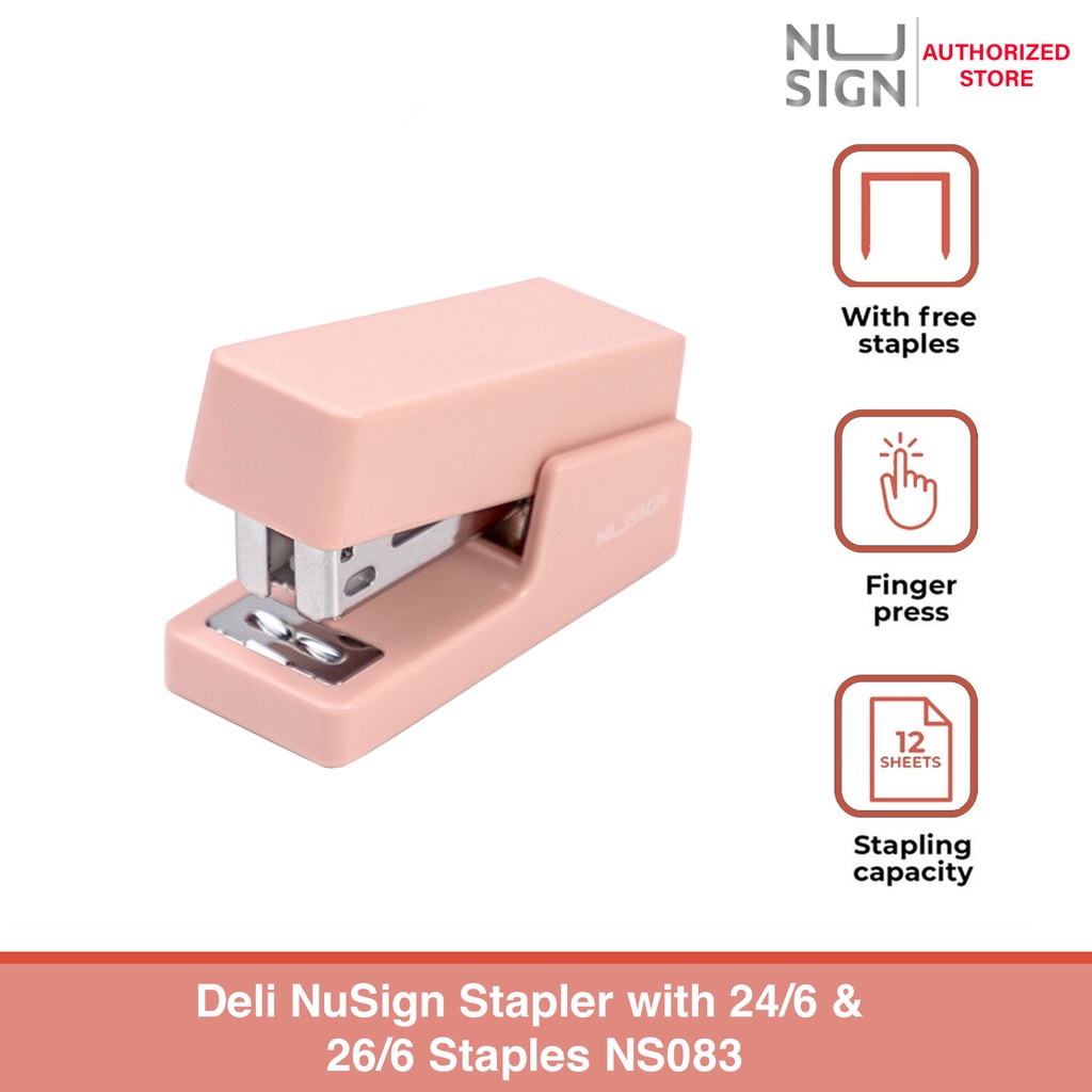 Deli NS083 NuSign Stapler 12 Sheets with 24/6 and 26/6 Staples [79NS083 ...