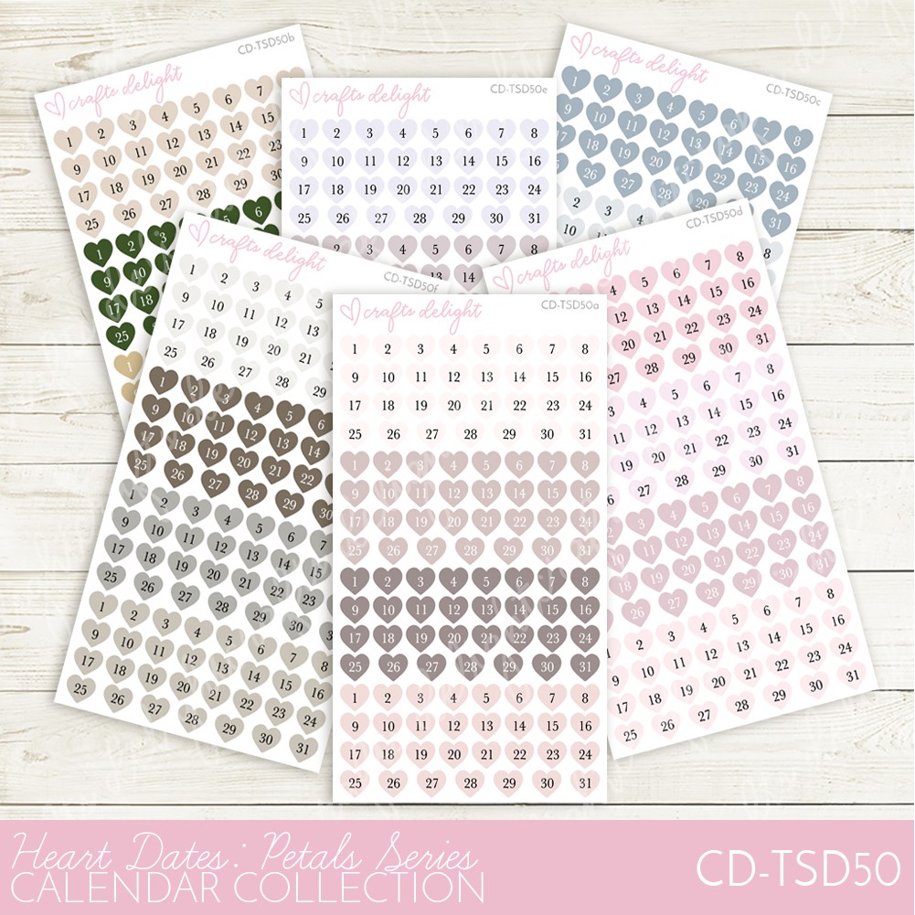 Heart Dates Planner Stickers | Petals Series { by CraftsDelight ...