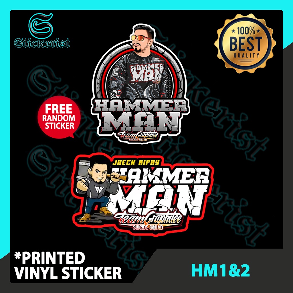 HAMMER MAN MOTOVLOG STICKER VINYL DECALS | Shopee Philippines
