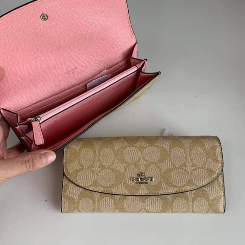 Coach Pop Slim Envelope Wallet in Signature | Shopee Philippines