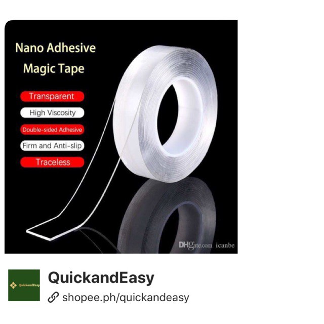 1M 3M Nano Magic Tape Double-Sided Traceless Washable Adhesive Invisible Gel Grip | Shopee ...