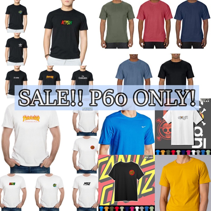 BAGSAK PRESYO PLAIN T-SHIRT with PRINTS (Assorted Only) Freesize ...