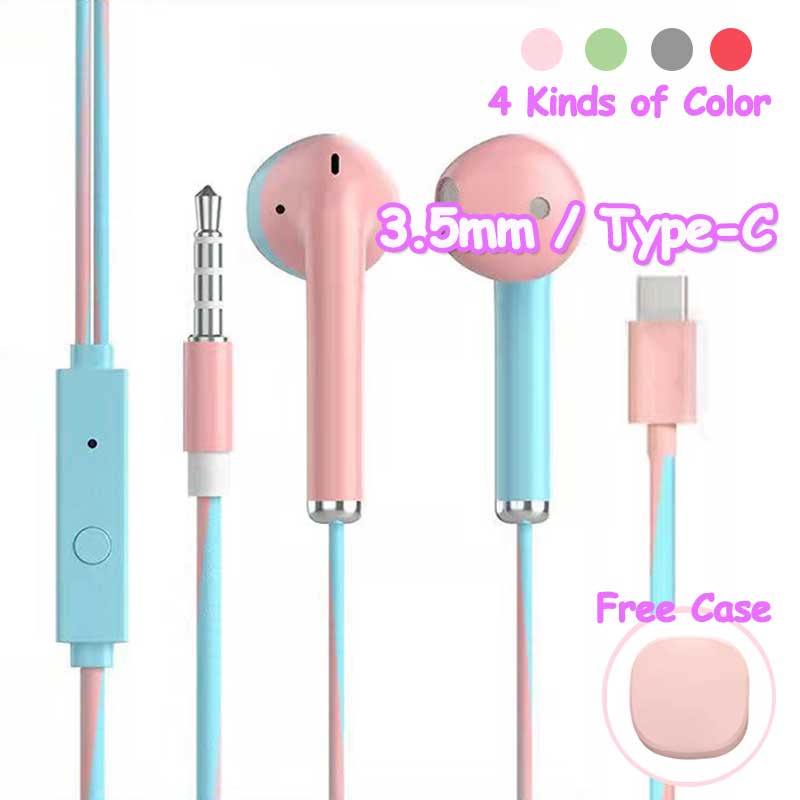 3.5mm/Type C In-ear Wired Earbuds Sports Earphone Bass Stereo Music ...