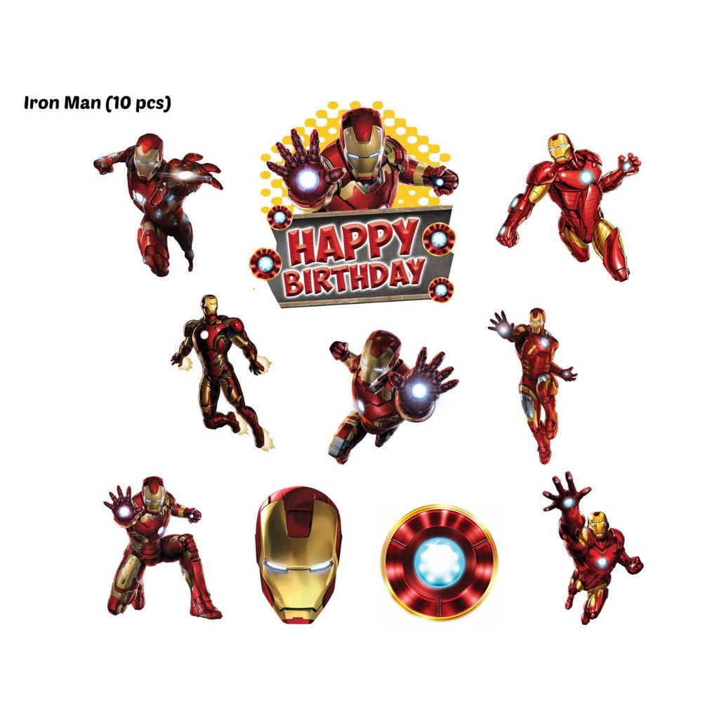 Iron Man Cake Topper (10pcs) | Shopee Philippines