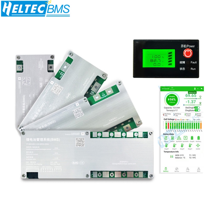 Heltec Smart Bms 4s Lifepo4 12v 24v 48v 50a 100a 200a Li Ion Lto 3s 4s
