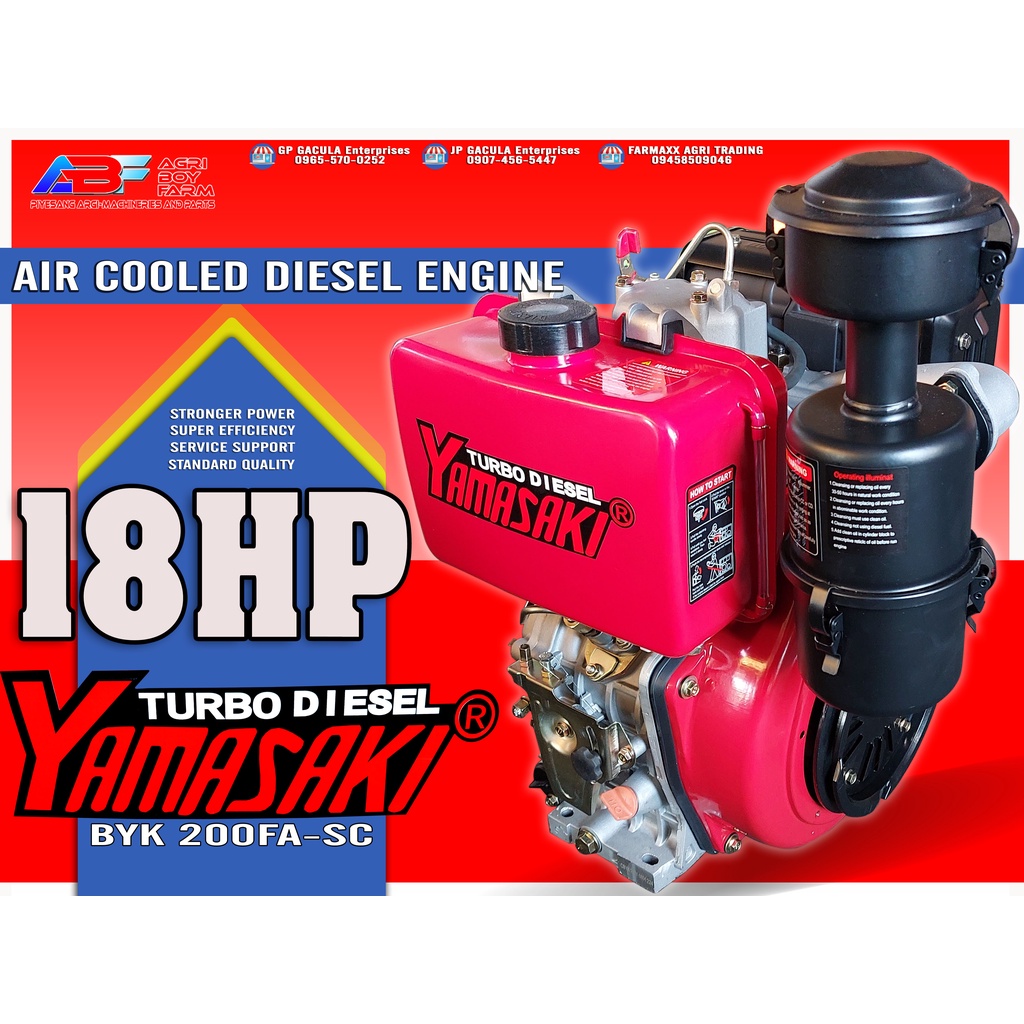 Yamasaki 12HP 18HP Turbo High Speed Air Cooled Diesel Engine | Shopee ...