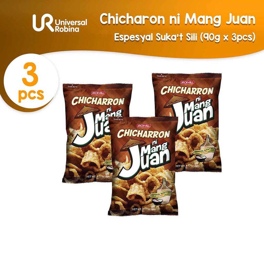 3 x Chicharron ni Mang Juan Espesyal Suka't Sili Party Size (90g ...