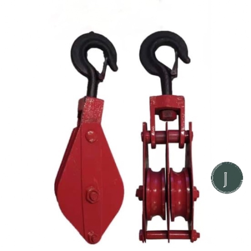 j | 1Ton/2Ton Red Heavy Duty Double Wheel Swivel Lifting Pulley Block ...
