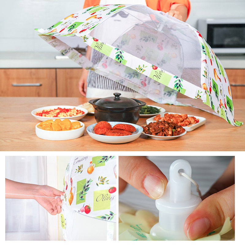 Foldable Table Food Cover Umbrella Style Anti Fly Mosquito Meal Cover ...