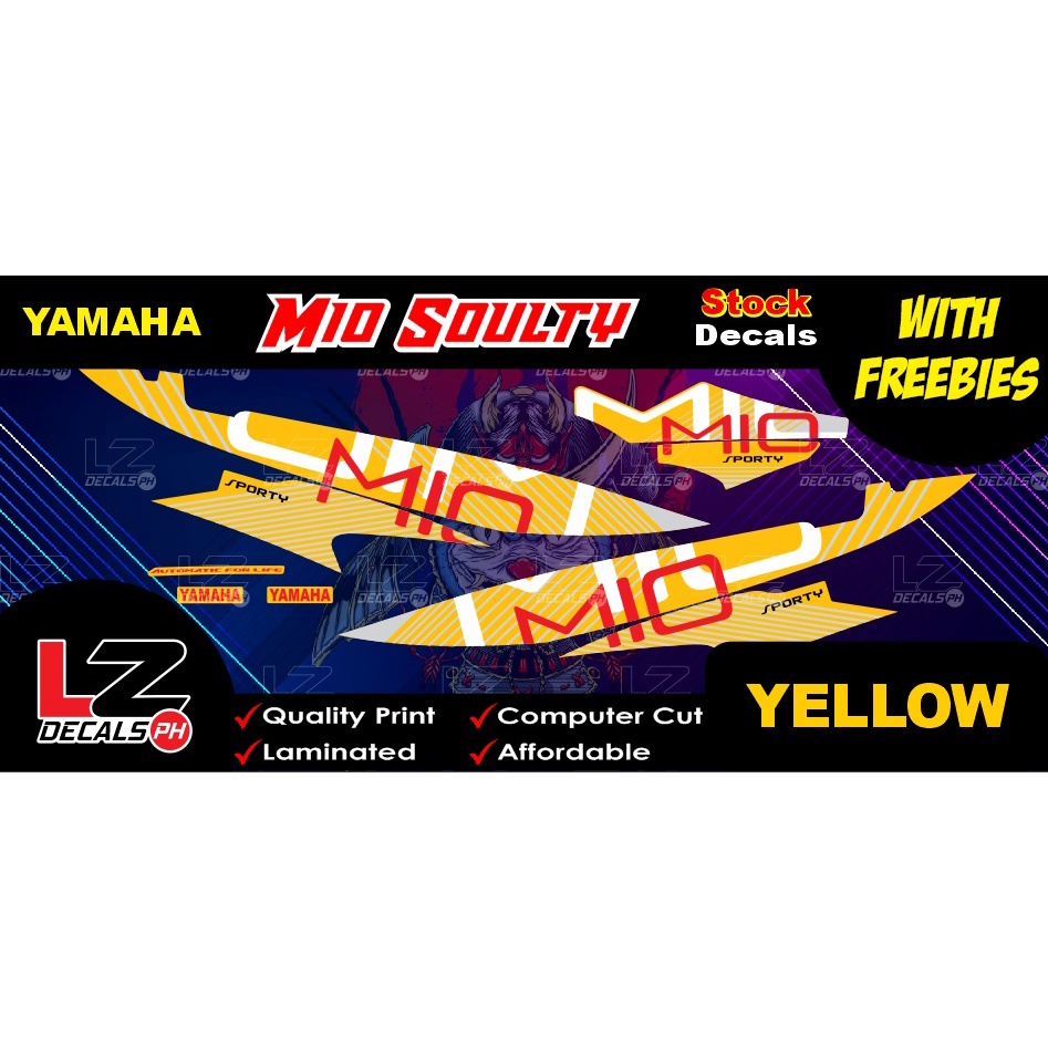 Yamaha Mio Soulty Stock Decals / Stickers with Freebies | Shopee ...